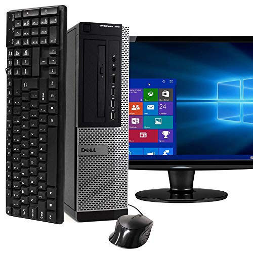 DELL Desktop Computer Package with 22in Monitor(Brands May Vary)(Core I5 Upto 3.4GHz,8GB,1T,VGA,HDMI,DVD,Windows 10-Multi Language Support-English/Spanish/French) (CI5)(Renewed)