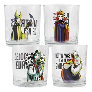 disney - villains: set of four 10 oz. glasses