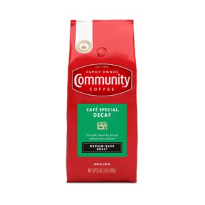 community coffee café special decaf ground coffee, medium dark roast, 32 ounce bag (pack of 1)