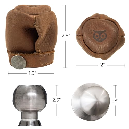 Hide & Drink, Stylish Leather Door Knob & Car Gear Cover, Safety Multipurpose Cover, Proof Doors, Baby Proof Door Knob Cover, Handmade :: Bourbon Brown