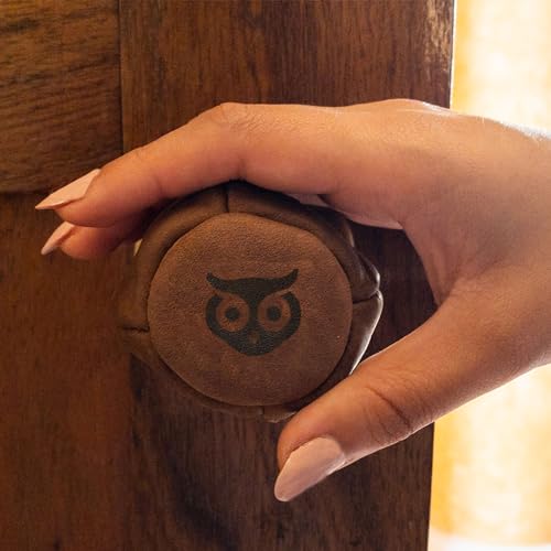 Hide & Drink, Stylish Leather Door Knob & Car Gear Cover, Safety Multipurpose Cover, Proof Doors, Baby Proof Door Knob Cover, Handmade :: Bourbon Brown