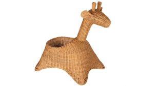 kouboo wicker giraffe, naural color storage basket, brown