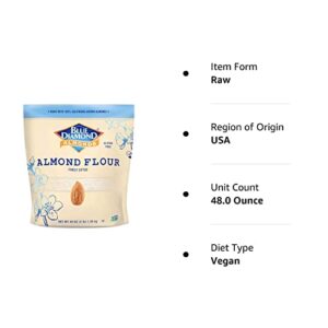 Blue Diamond Almonds Almond Flour, Gluten Free, Blanched, Finely Sifted, 48 oz