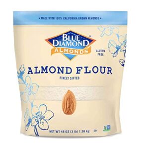 blue diamond almonds almond flour, gluten free, blanched, finely sifted, 48 oz