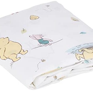 Winnie The Pooh Classic Pooh 100% Cotton Fitted Crib Sheet in Ivory, Butter, Aqua and Orange