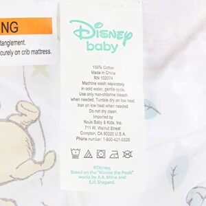 Winnie The Pooh Classic Pooh 100% Cotton Fitted Crib Sheet in Ivory, Butter, Aqua and Orange