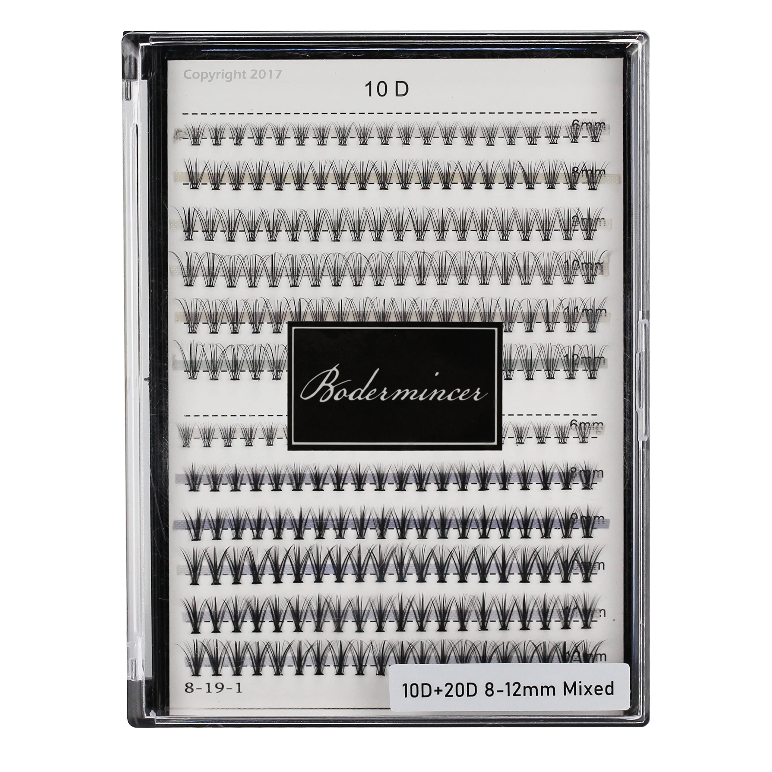 Bodermincer 240pcs C Curl 10D/20D Cluster Eyelashes 8/9/10/11/12mm and Under Eyelashes Mixed Professional Makeup Individual Cluster Eye Lashes (8/9/10/11/12mm and Under Eyelashes)