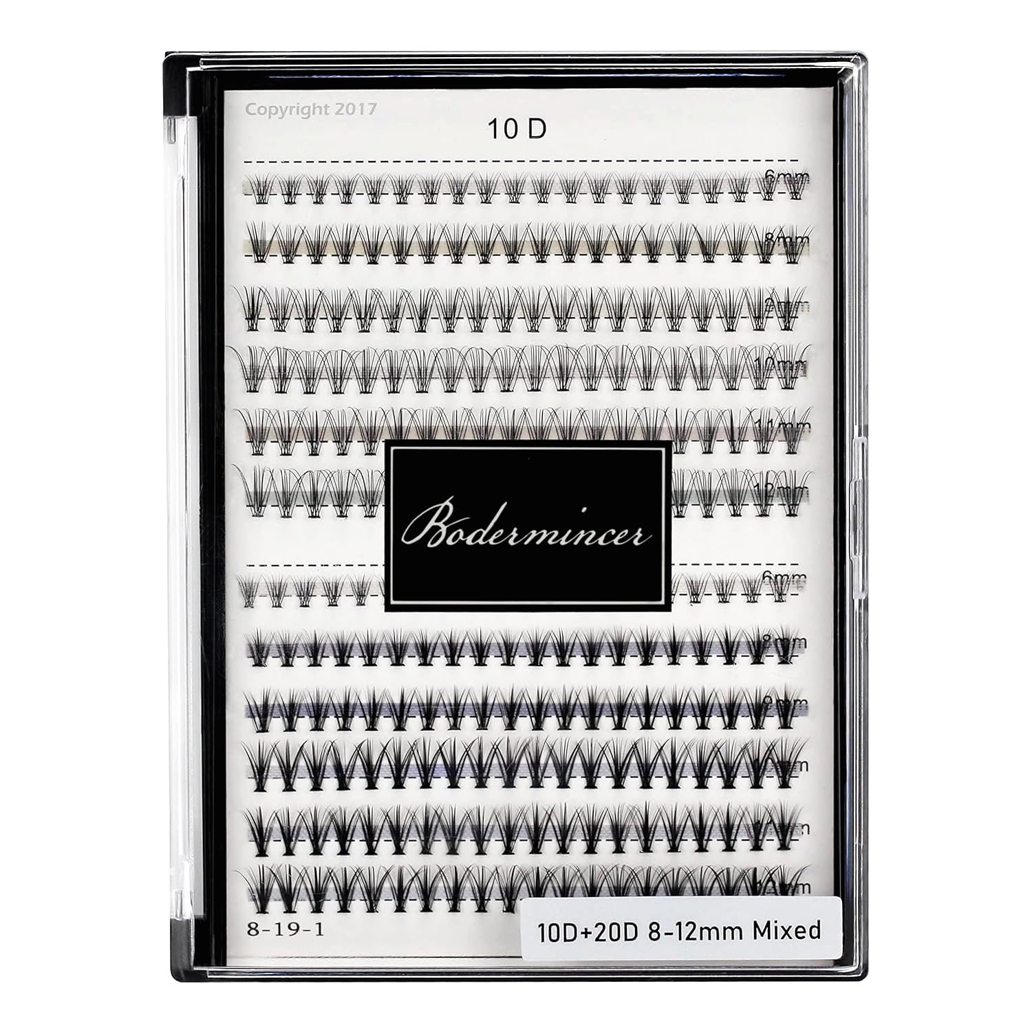 Bodermincer 240pcs C Curl 10D/20D Cluster Eyelashes 8/9/10/11/12mm and Under Eyelashes Mixed Professional Makeup Individual Cluster Eye Lashes (8/9/10/11/12mm and Under Eyelashes)