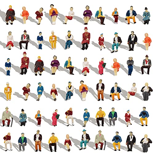 P8711 60pcs HO Scale 1:87 All Seated People Sitting Figures Passengers Model Desktop Decoration