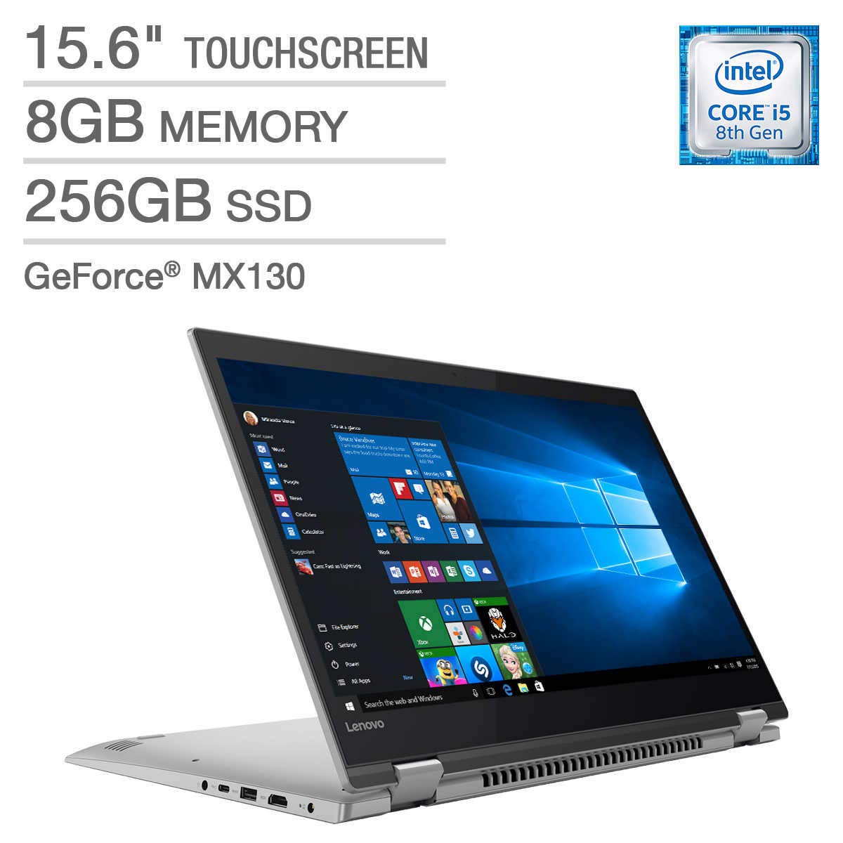 Lenovo Flex 5 15" 2-in-1 Touchscreen Laptop (i5-8250U, 8GB RAM, 256GB SSD) 81CA001TUS