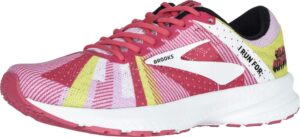 brooks launch 6 pink/white/lemon 6.5 b (m)