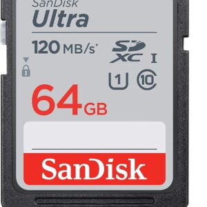 SanDisk 64GB SDXC SD Ultra Memory Card Works with Nikon D3500, D7500, D5600, D5200 Digital Camera Class 10 (SDSDUN4-064G-GN6IN) Bundle with (1) Everything But Stromboli Combo Card Reader