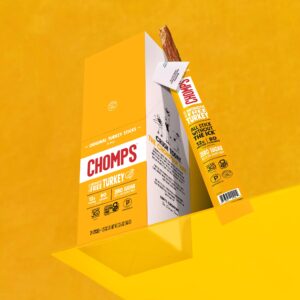 Chomps Free Range Jerky Snack Sticks Keto Paleo Whole30 Approved Gluten Free Sugar Free 60 Calorie Snacks ,1.15 Ounce (Pack of 24)