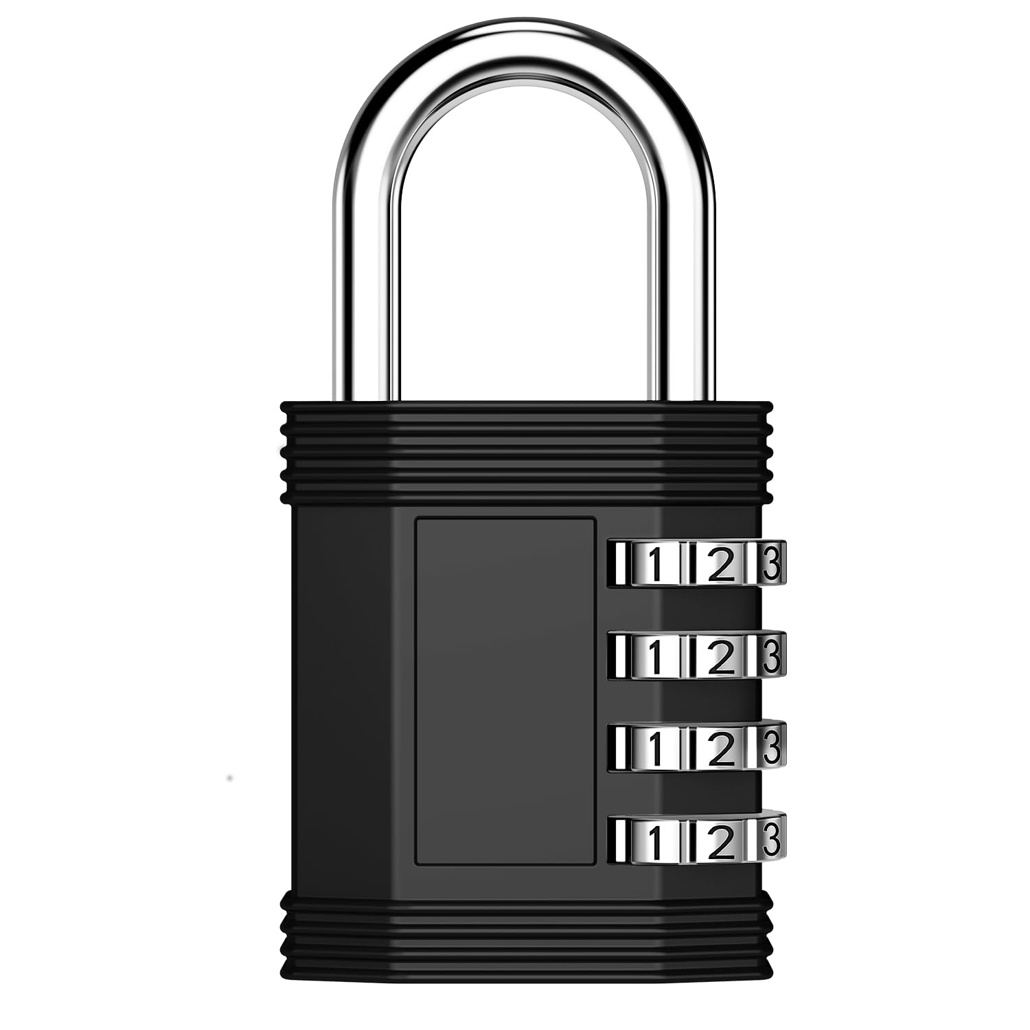 ZHEGE Gym Lock, 4 Digit Combination Lock, Locker Lock and Employee Locker, Hasp and Storage - Easy to Set Your Own Keyless Resettable Number Lock (Black)