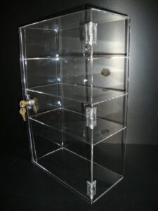 305displays acrylic showcase 12" x 6" x 19" locking security countertop display