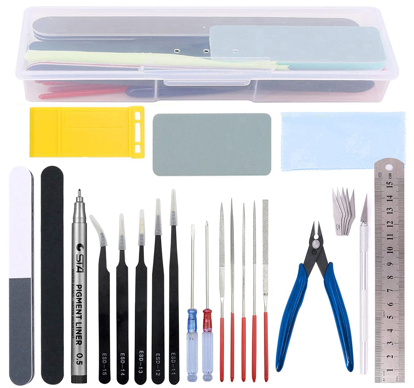 26Pcs Gundam Model Tools Kit Gunpla Tool Kit Gundam Modeler Basic Tools for Gundam Bandai Hobby Building Assembling Making