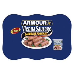 armour star vienna sausage, barbecue flavored, canned sausage, 4.6 oz (pack of 6)