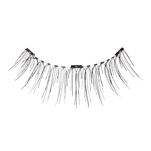 KISS Magnetic Lash 01, Synthetic False Eyelashes with Magnets Under and Over Your Upper Lashes, No Glue Needed, Lightweight, Reusable, Contact Lens Friendly, Cruelty Free, with Lash Applicator, 1 Pair