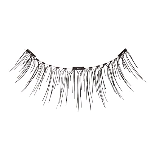 KISS Magnetic Lash 01, Synthetic False Eyelashes with Magnets Under and Over Your Upper Lashes, No Glue Needed, Lightweight, Reusable, Contact Lens Friendly, Cruelty Free, with Lash Applicator, 1 Pair