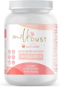 milk dust protein powder 660g | breastfeeding powder for nursing moms | lactation support pea powder | vegan & dairy-free | sweet vanilla | 22 servings