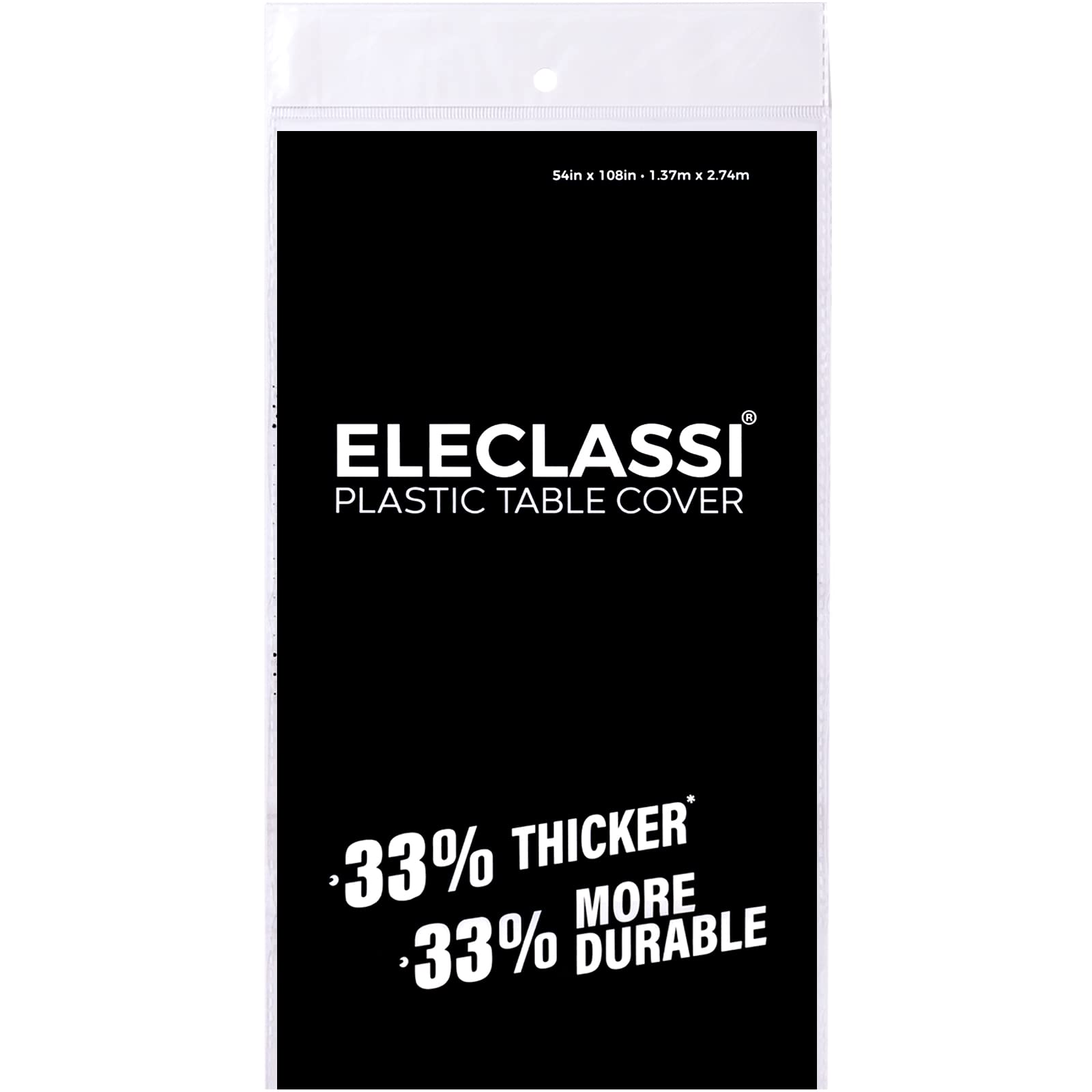 Black 6 Pack Premium Disposable Plastic Tablecloth 54 x 108 In - Plastic Table Cloths for Parties Disposable Tablecloth for Rectangle Table Up To 8 Ft - Rectangle Tablecloth - Black Plastic Tablecloth