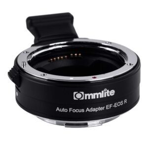 commlite cm-ef-eos r lens adapter, electronic auto-focus ef to r mount adapter for canon ef/ef-s lens to eos r, eos rp, eos r6, eos r5 series mirrorless cameras