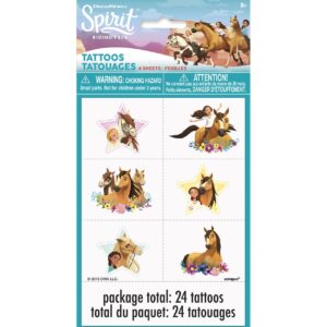 spirit riding free temporary tattoos - assorted designs, 24 pcs