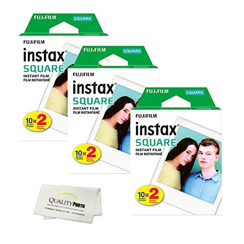 Fujifilm Instax Square Instant Film - 60 Exposures + Quality Photo Microfiber Cloth