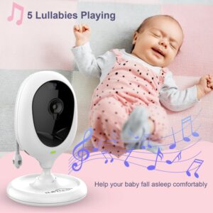 JLB7tech Split-Screen Video Baby Monitor with 2 Cameras and 4.3" LCD,Auto Night Vision,Two-Way Talkback,Temperature Detection,Power Saving/Vox,Zoom in,3000mAh Battery