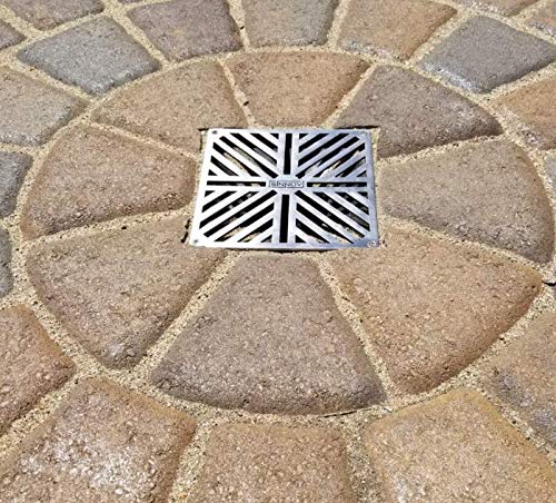 USA Made - Sinnov - 6" x 6" Premium Outdoor Modern Paver Size Drain Grate - Use with both 3" or 4" Drain Pipe, PVC or Flexible Pipe (Stainless Steel)