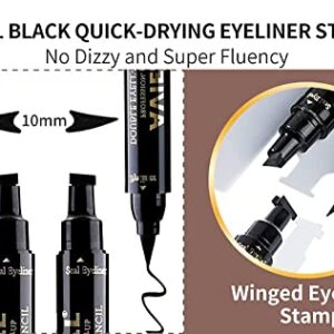 AVIERLL Winged Eyeliner Stamp-2 Pens, Smudge Proof Waterproof Long Lasting quick flick wingliner, Vamp Style Wing Eye Liner Pen Black (Left and Right)