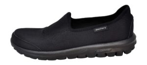 skechers performance women's go walk slip-on walking shoe, black/charcoal, 8 m us