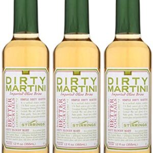 Stirrings All Natural Dirty Martini Cocktail Mixer - 12 ounce bottle | Pack of (3)