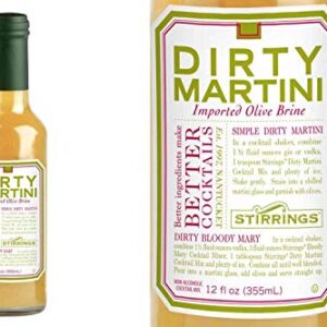 Stirrings All Natural Dirty Martini Cocktail Mixer - 12 ounce bottle | Pack of (3)