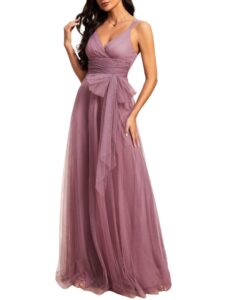 ever-pretty women elegant v neck sleeveless a line evening cocktail dress 04 orchid