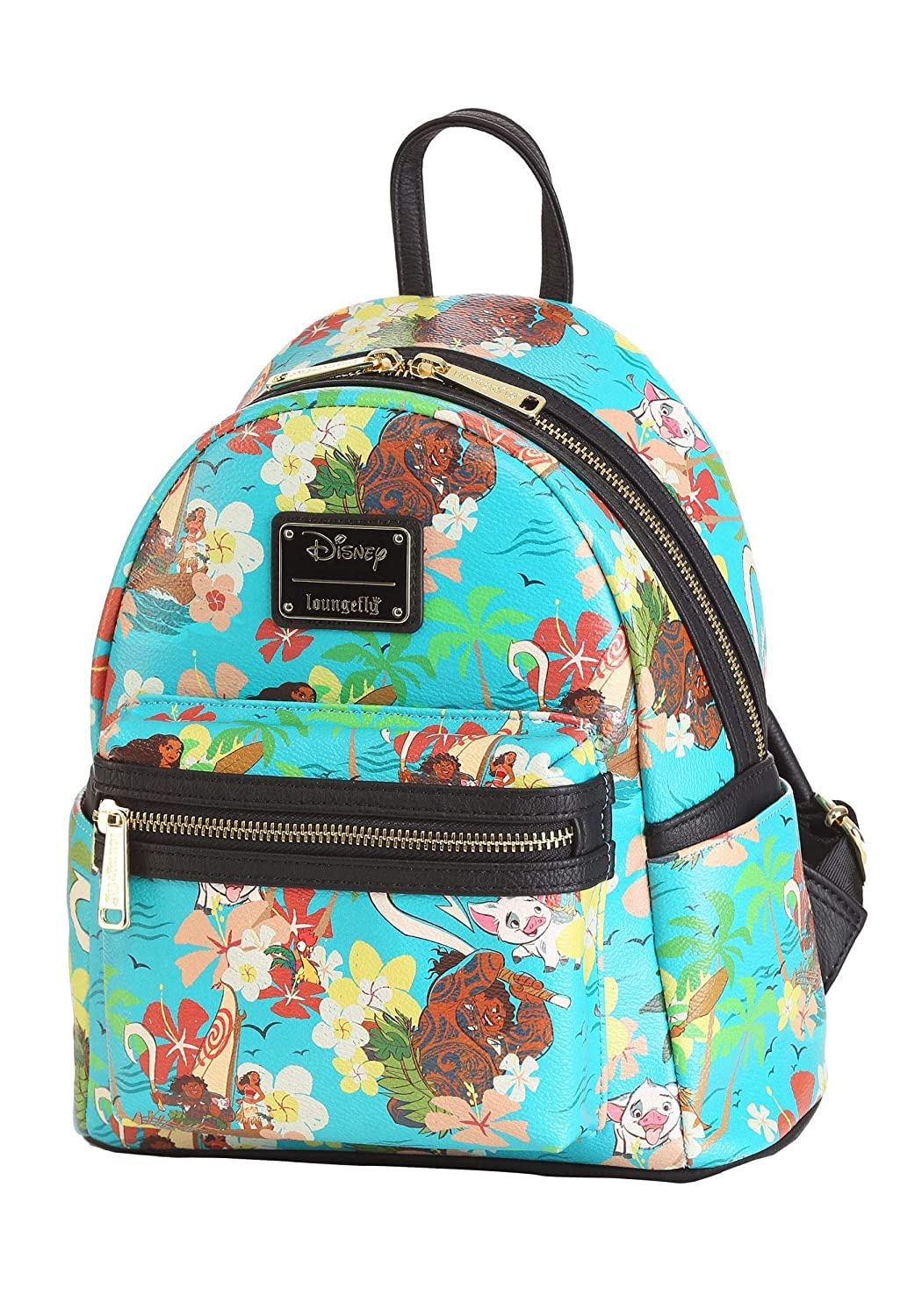 Loungefly Disney Moana Floral Allover Print Womens Double Strap Shoulder Bag Purse