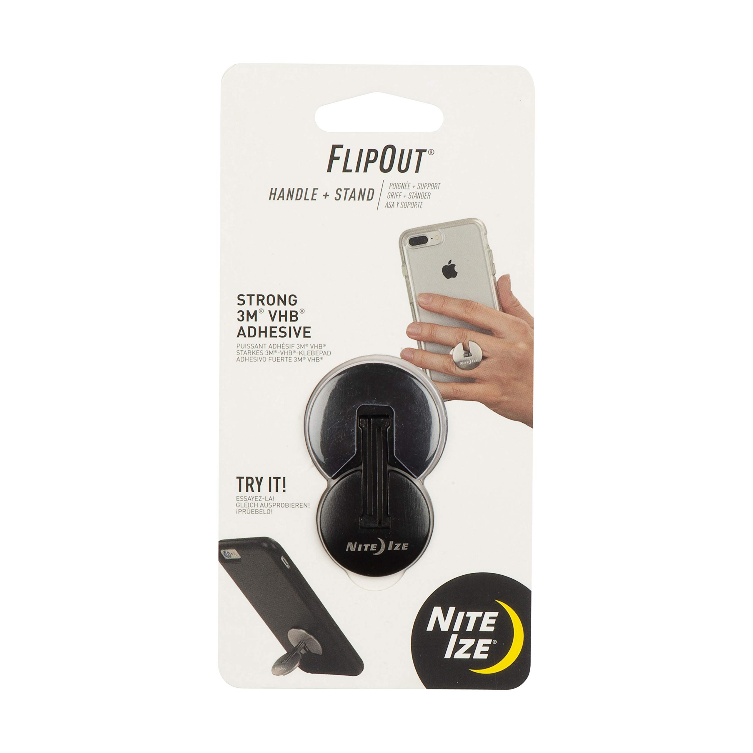 Nite Ize FlipOut - Folding Handle and Stand for Smartphones, Black FLO2-01-R7