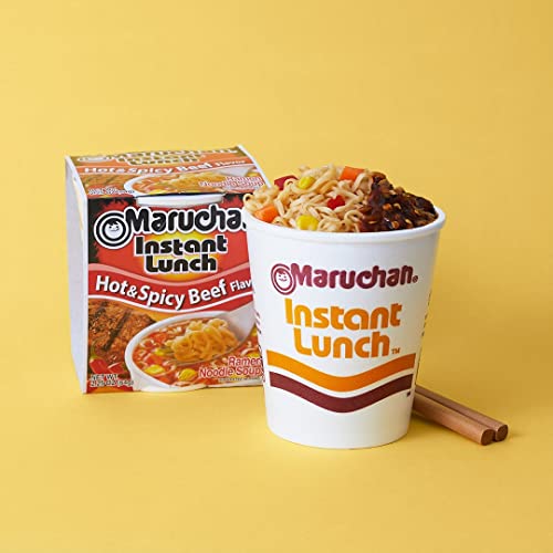 Maruchan Ramen Instant Lunch Variety, 12 Count, 6 Flavors with By The Cup Chopsticks