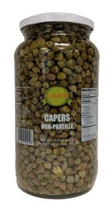 sanniti spanish non pareil capers in vinegar and salt brine - 33.5 oz