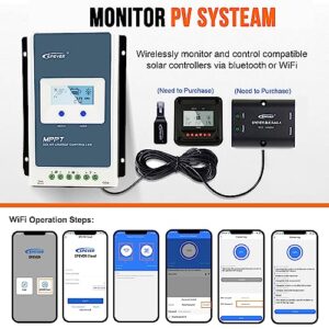 EPEVER MPPT 30A Solar Charge Controller, 30 Amp Solar Charge Regulator Mppt 12V/24V Auto Max 100V Input Negative Grounded Controller with LCD Display for Gel Sealed Flooded Lithium Battery Charging