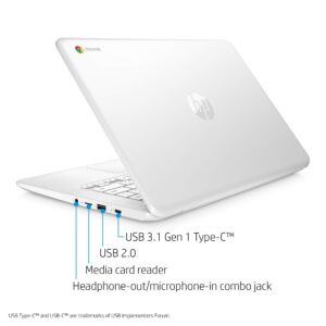 HP Chromebook 14-Inch Laptop with 180-Degree Hinge, Full HD Screen, AMD Dual-Core A4-9120 Processor, 4 GB SDRAM, 32 GB eMMC Storage, Chrome OS (14-db0050nr, Snow White)