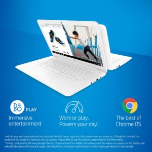 HP Chromebook 14-Inch Laptop with 180-Degree Hinge, Full HD Screen, AMD Dual-Core A4-9120 Processor, 4 GB SDRAM, 32 GB eMMC Storage, Chrome OS (14-db0050nr, Snow White)