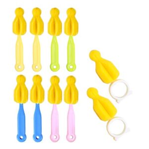 10Pcs Baby Nipple Milk Bottle Pacifier Sponge Cleaning Brushes Brush Cleaner Cleaning Tool for All Wide and Standard Nipples Baby Bottle Coffee Cup,Random Color