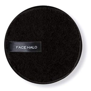 Face Halo Reusable Makeup Remover Pads, No Product Needed | Gently Removes Makeup With Just Water, Ultra-Soft, Eco-Friendly, Non-Toxic, All Skin Types, Replaces 500 Single-Use Wipes | Pro Black 3-Pack