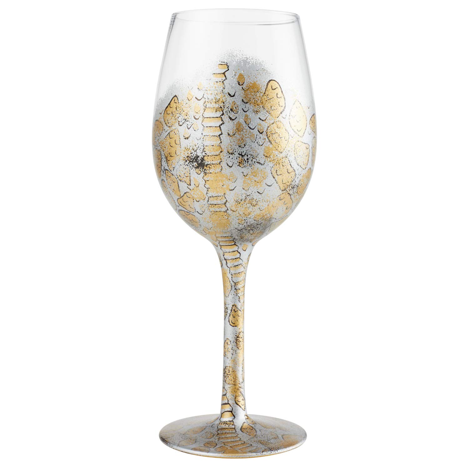 Enesco Designs by Lolita Venom Hand-Painted Artisan Wine Glass, 1 Count (Pack of 1), Multicolor