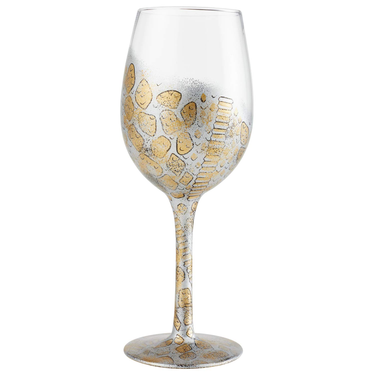 Enesco Designs by Lolita Venom Hand-Painted Artisan Wine Glass, 1 Count (Pack of 1), Multicolor