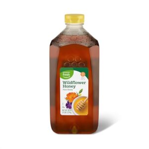 amazon fresh, raw wildflower honey, 80 oz (previously happy belly, packaging may vary)