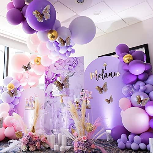 PartyWoo Purple Balloons, 70 Pcs 12 Inch Pastel Purple Balloons, Lilac Balloons, Violet Balloons, Purple Metallic Balloons for Purple Party Decorations, Purple Birthday Decorations, Purple Baby Shower