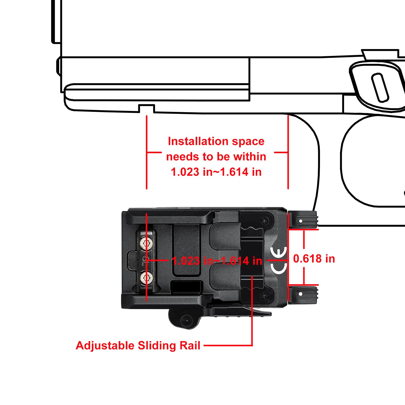 OLIGHT PL-Mini 2 Valkyrie 600 Lumens Magnetic USB Rechargeable Compact Weaponlight with Adjustable Rail, High Performance CW LED Tactical Flashlight with Built-in Battery