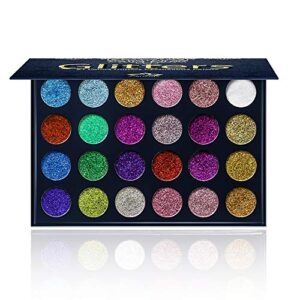 aolailiya 24 color pressed glitter eyeshadow palette - mineral ultra shimmer makeup palette eye shadow powder long lasting waterproof